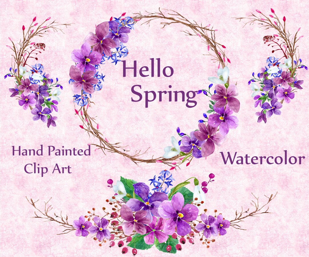 Watercolor Wedding Clipart: wreath Clipart Floral Frame Diy Clipart ...