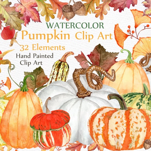 Watercolor Fall Leaves Clipart Autumn Clipart Woodland - Etsy