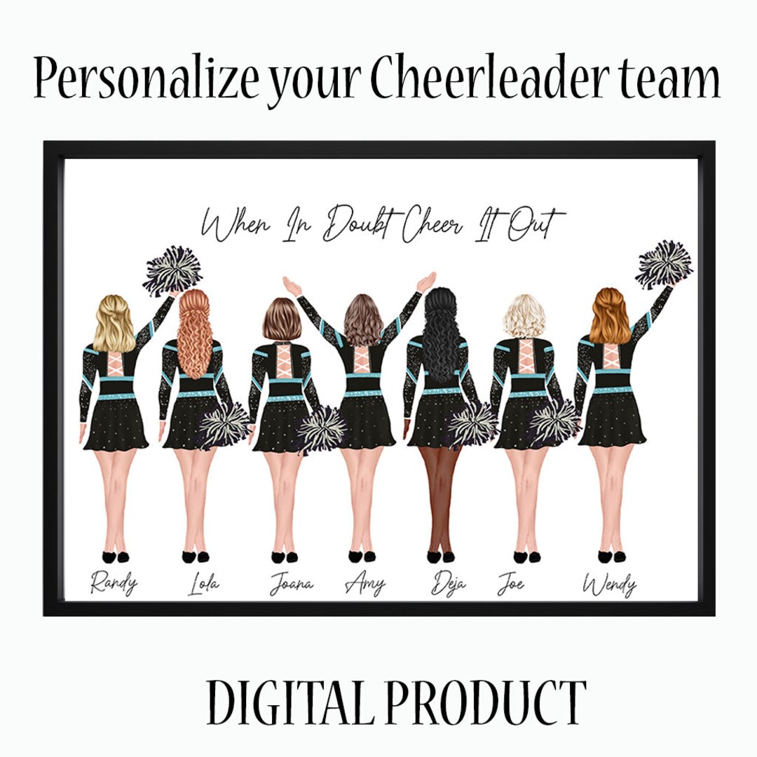 Personalized Cheerleader Digital Print: "cheer TEAM Print" Cheer Friend ...