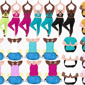 Yoga Girls Clipart: "fitness GIRLS Clipart" Yoga Clipart Yoga Practice ...