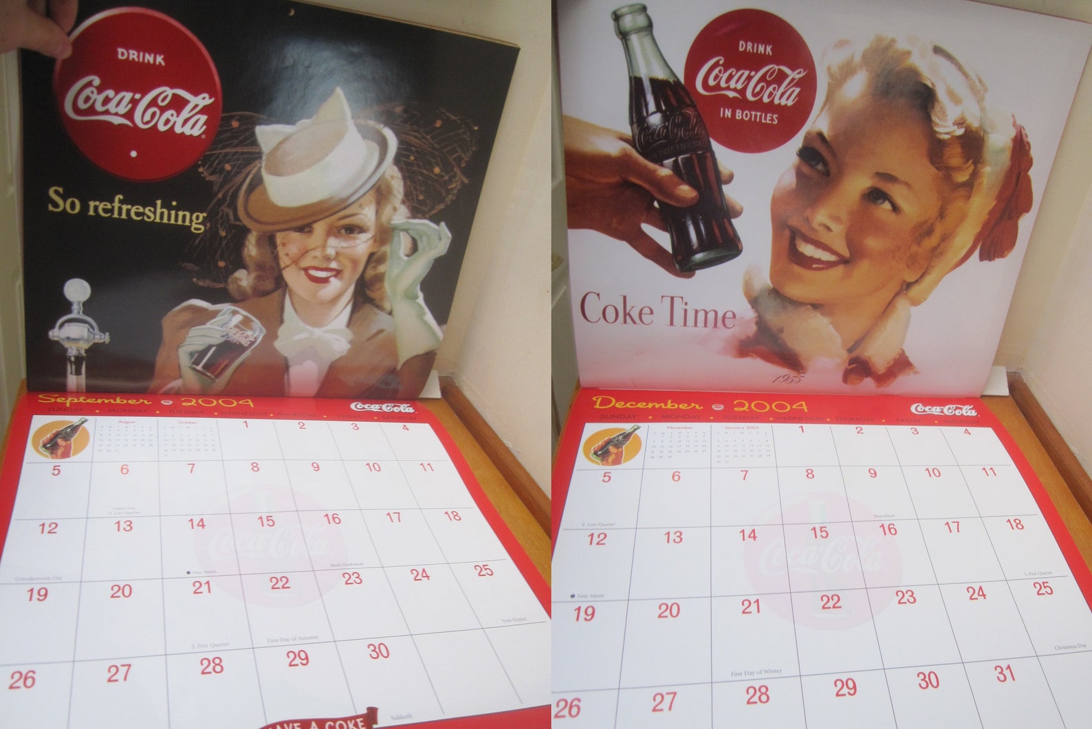 Vintage Coca-Cola Pattern Items: Coca-Cola Tin Sign and | Etsy