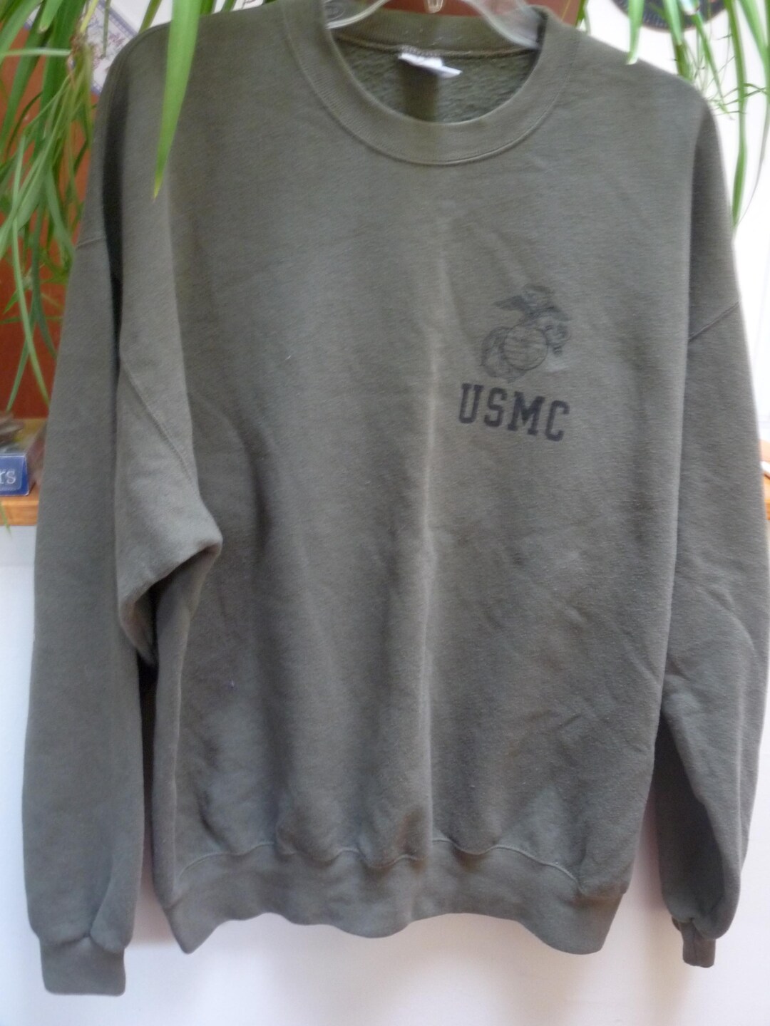 Vintage, Green Army Color Sweatshirt by Soffe Sweats, USMC Sweatshirt ...