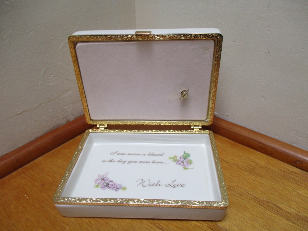 Sale...vtg, Unique Heirloom Porcelain Music Box “to Dear Granddaughter ...
