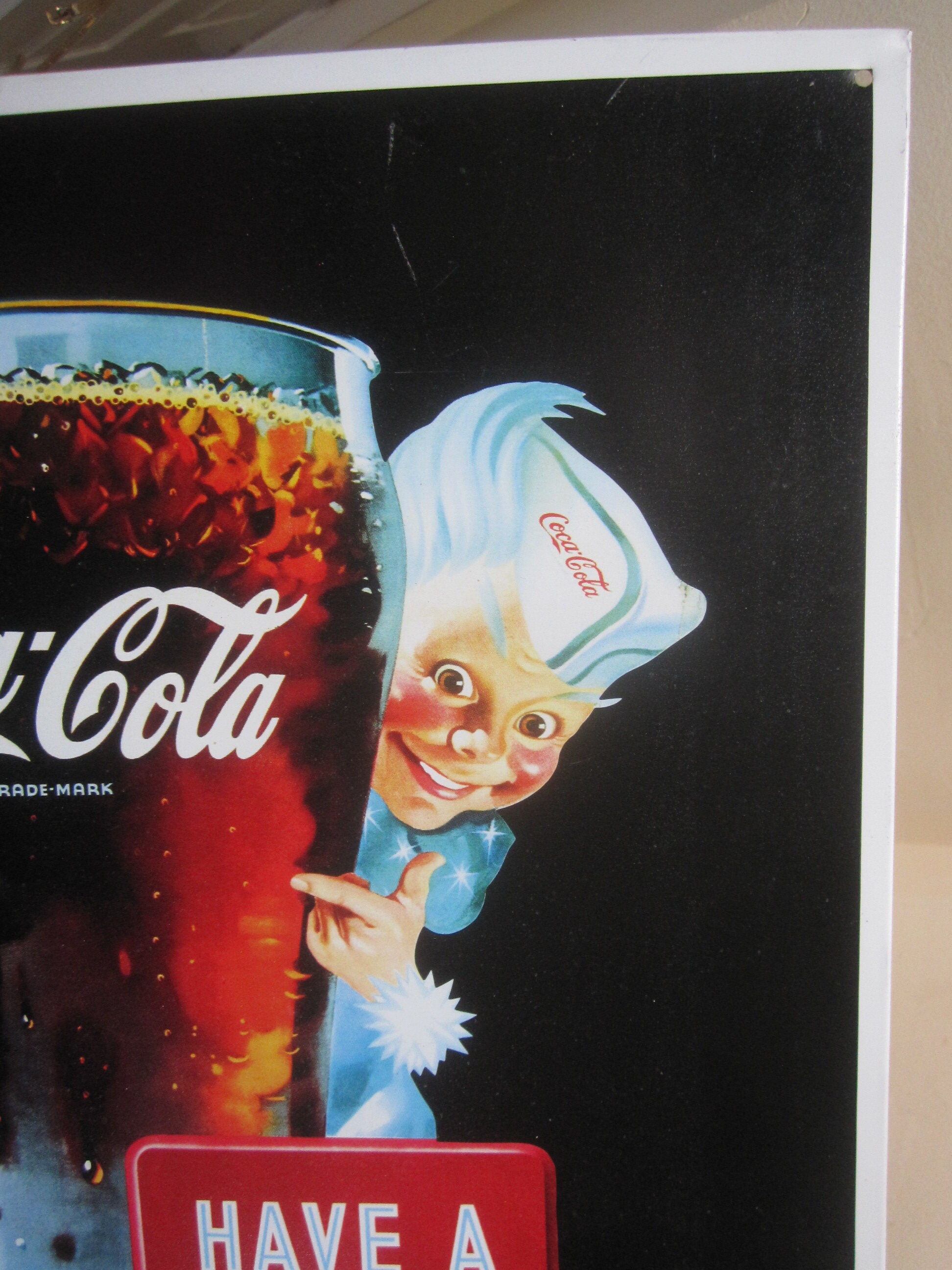 Vintage, Coca-cola Pattern Items: Coca-cola Tin Sign and Coca-cola Wall ...