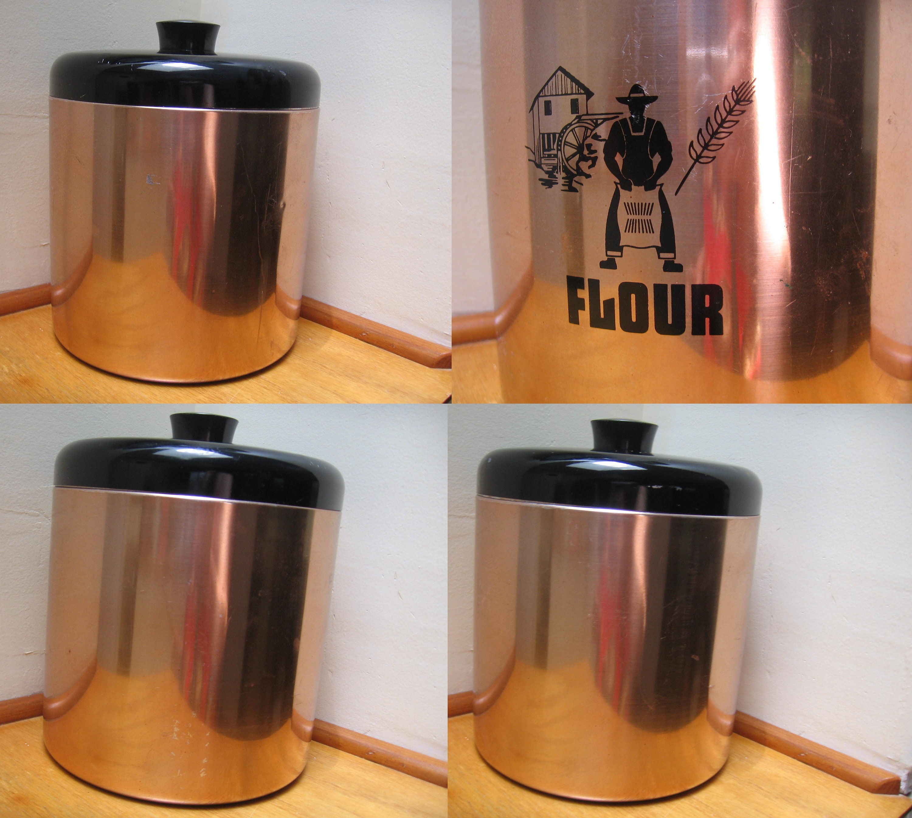 Vintage Metal Canister flour by Hawthorne Copper | Etsy