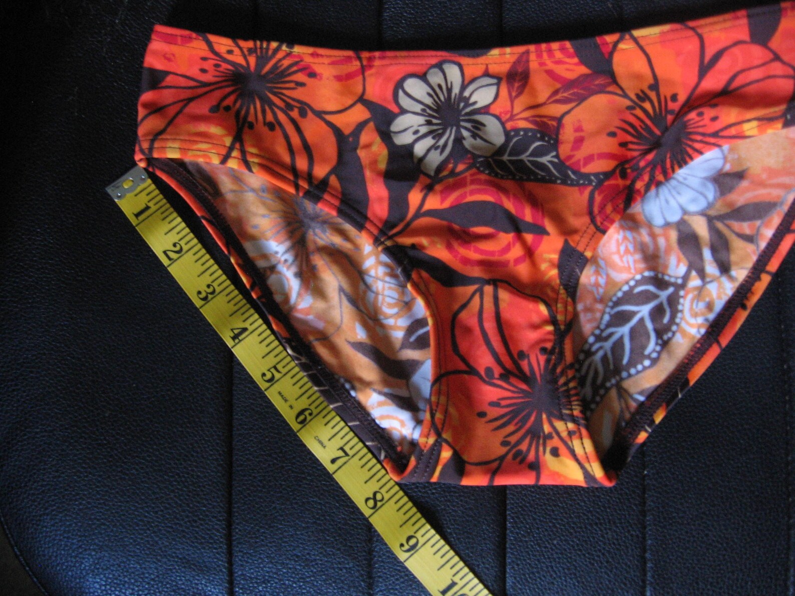 Cute Orange Bikini Bottom With Yellow/Brown/Red Flowers by | Etsy