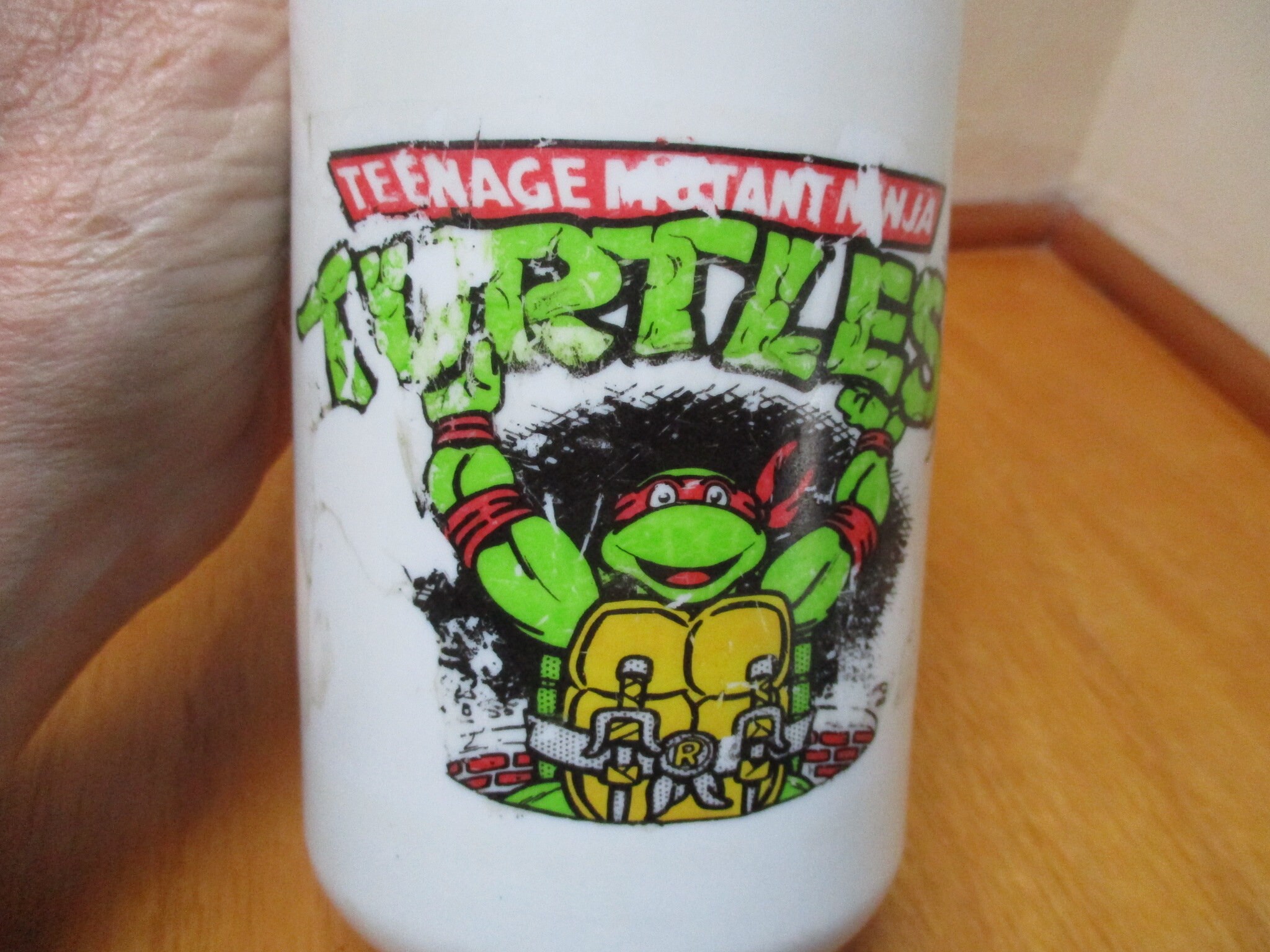Vintage 1990, Teenage Mutant Ninja Turtles White Thermos With Blue Cup ...