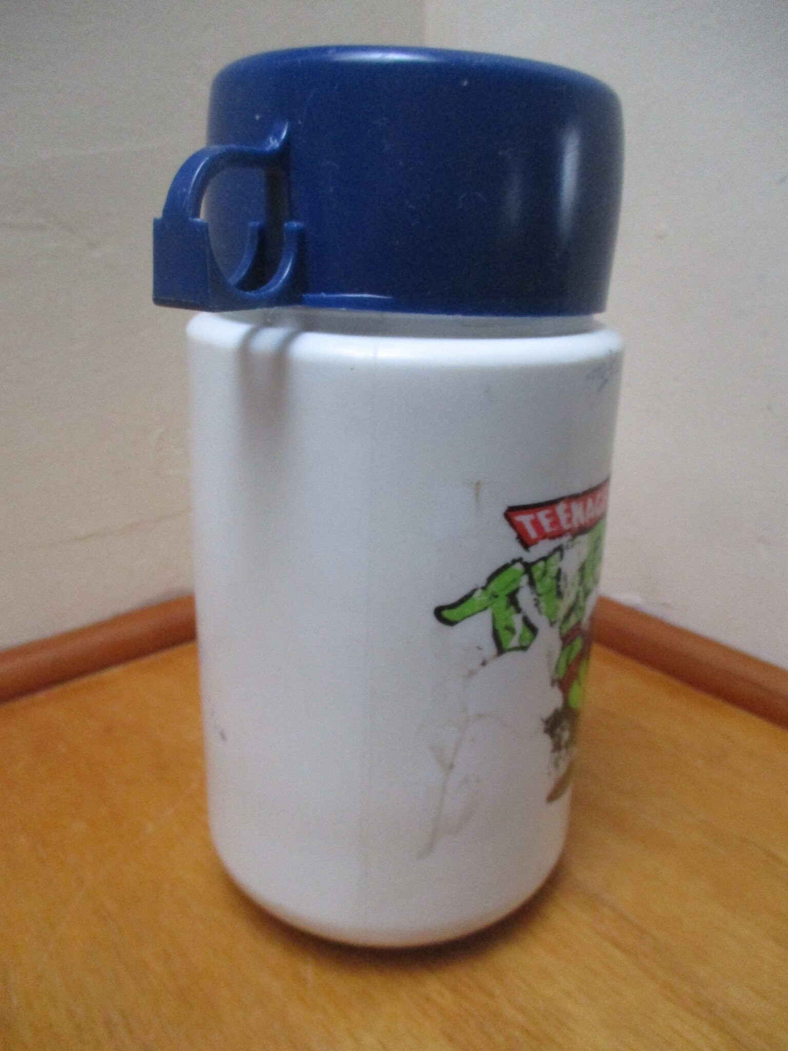 Vintage 1990, Teenage Mutant Ninja Turtles White Thermos With Blue Cup ...
