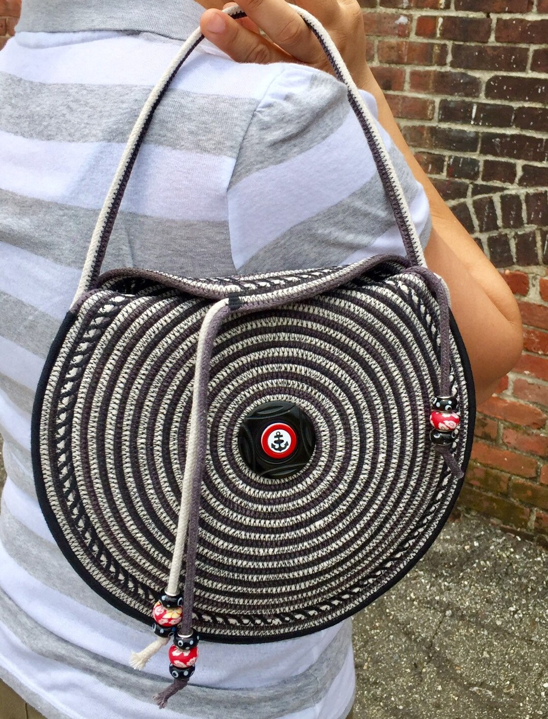 Beautiful Round Rope Handbag, Bag, Purse, Pocketbook - Etsy