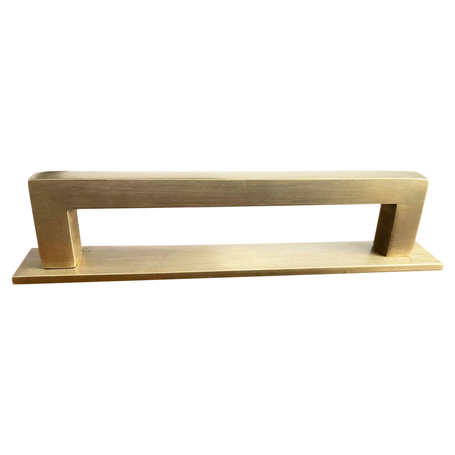 Solid Brass Square Handles With Backplate - Etsy