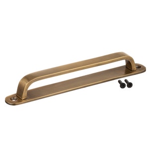 Flat Bar D Shaped Brass Drawer Handles. Backplate Drawer Pulls to Cover ...