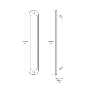 Flat Bar D Shaped Brass Drawer Handles. Backplate Drawer Pulls to Cover ...