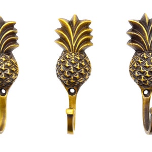 Pineapple Hook Gift, X1. Wall Door Hooks,.clothes Coat Hooks. Vintage Retro Brass.knobs and ...
