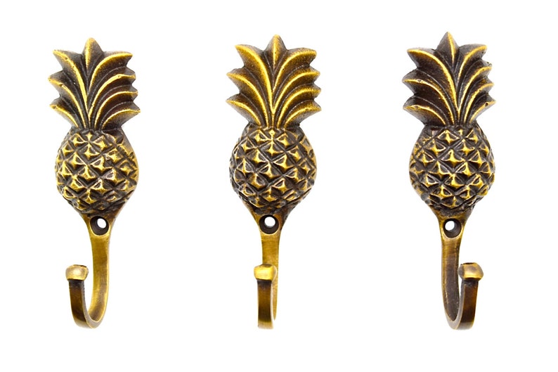 Pineapple Hook Gift, X1. Wall Door Hooks,.clothes Coat Hooks. Vintage Retro Brass.knobs and ...