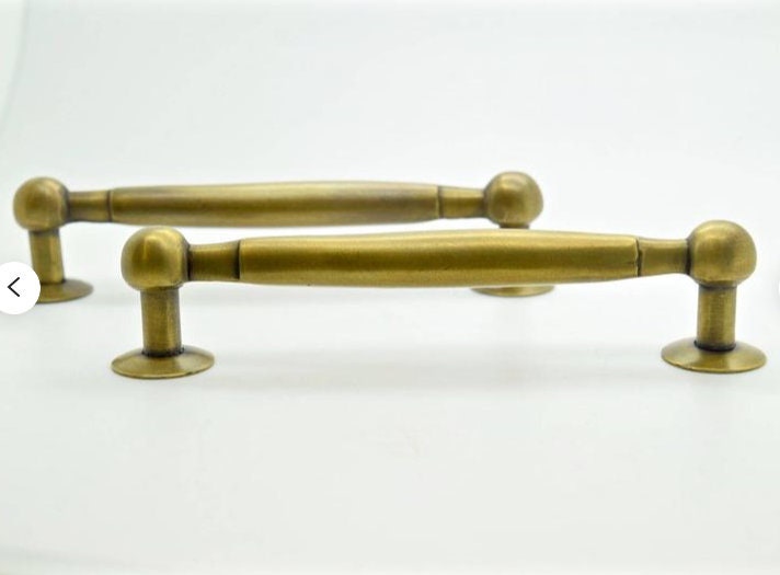 Gorgeous kitchen drawer handles. Solid brass cabinet hardware. | Etsy