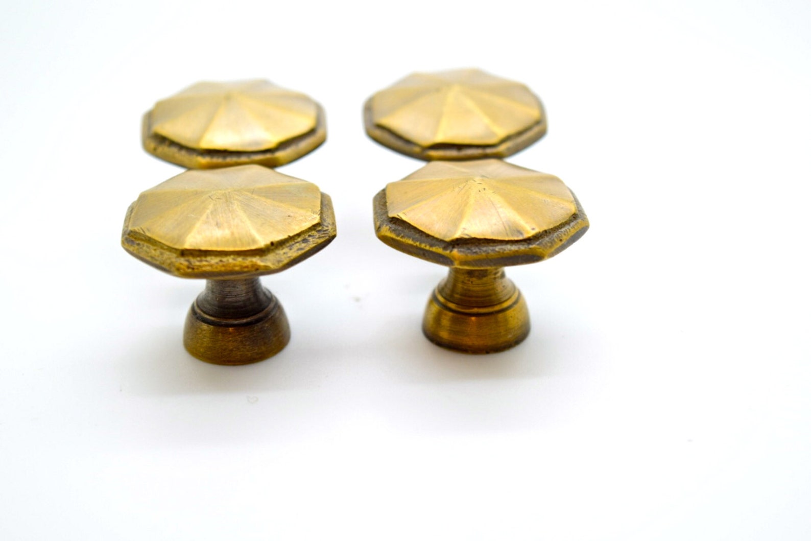 Brass Drawer Pulls. Hexagonal Cupboard Door Knobs. Drawer - Etsy