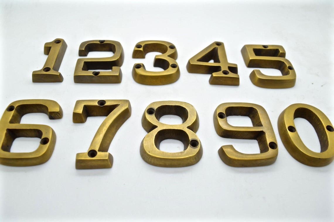 House Letters Numbers. Art Deco Brass Door Name Plaquehotel - Etsy