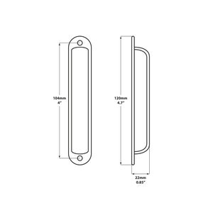 Flat Bar D Shaped Brass Drawer Handles. Backplate Drawer Pulls to Cover ...