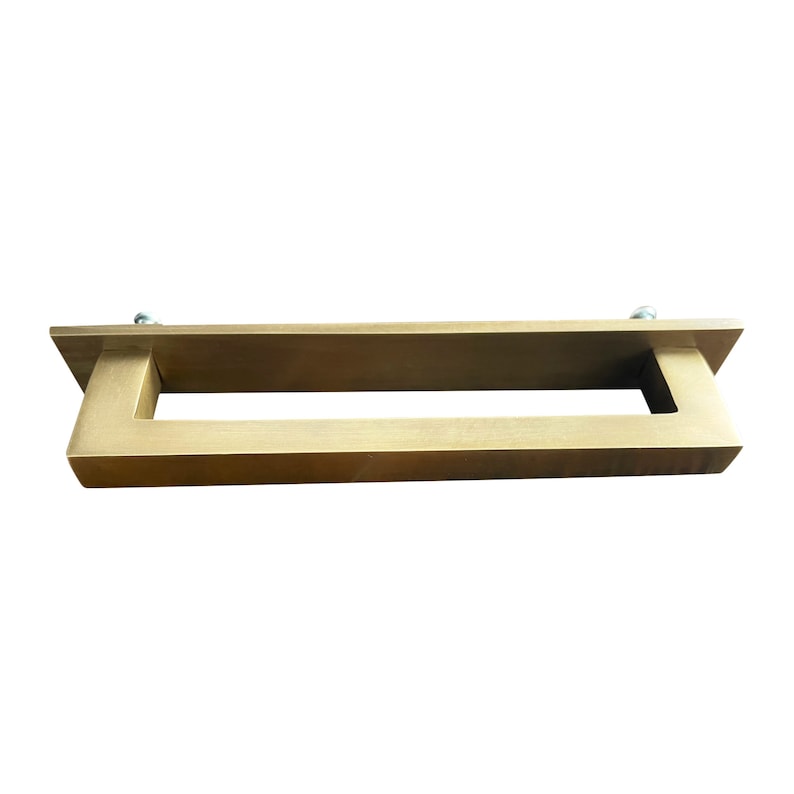 Solid Brass Square Handles With Backplate - Etsy
