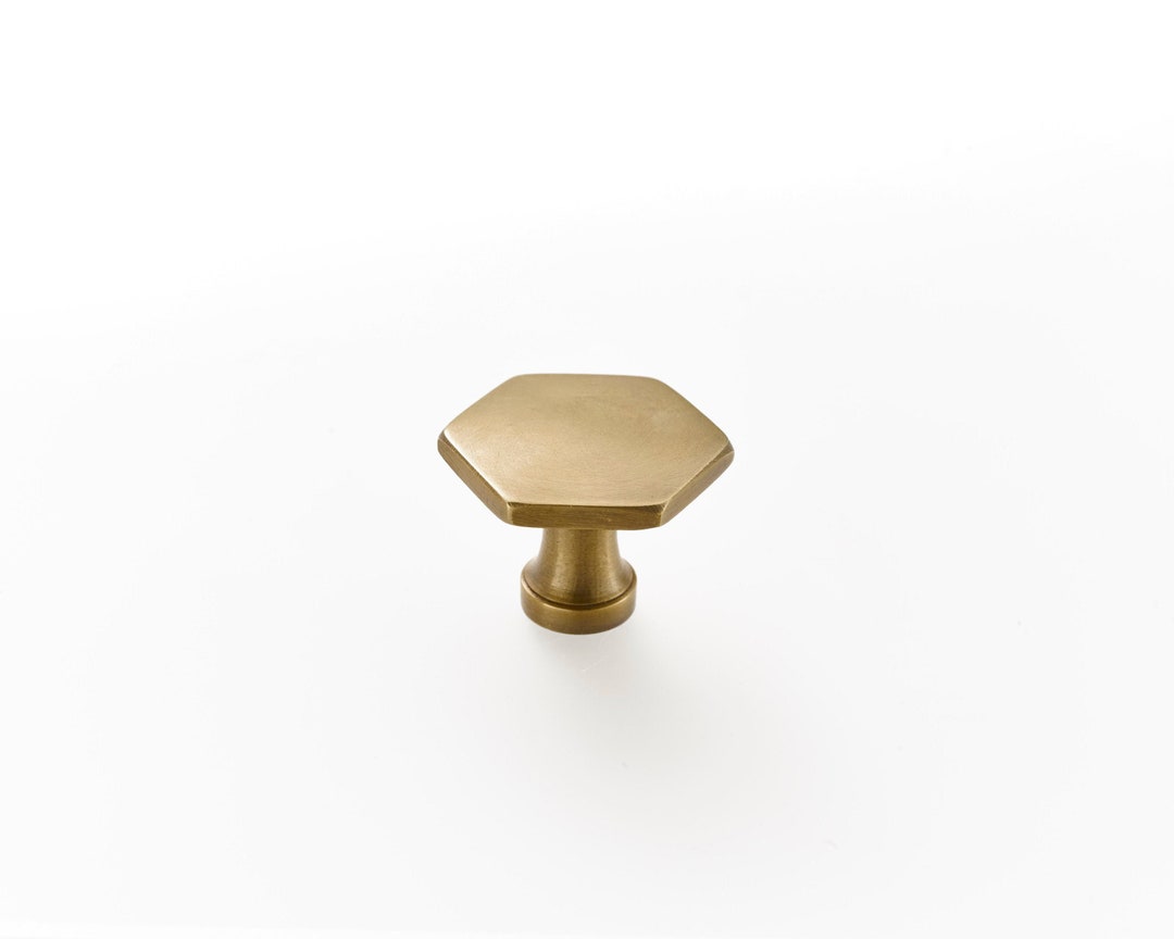 Hexagonal Brass Drawer Handles. Kitchen Handles , Cupboard Handles ...