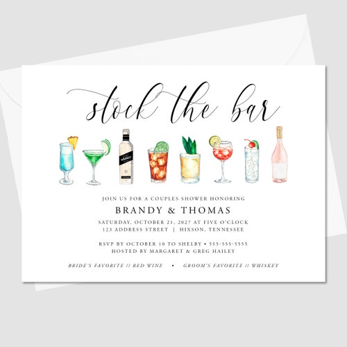 Stock the Bar Invitation Template Couples Wedding Shower - Etsy