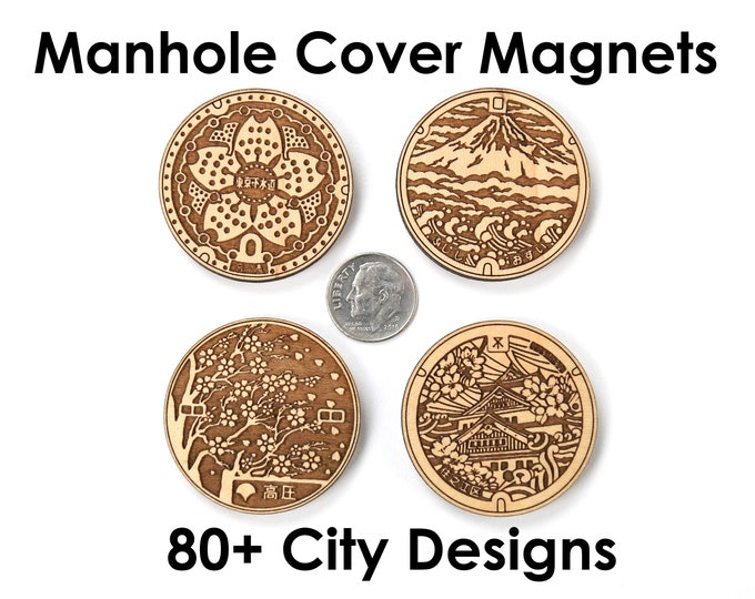 Japanese Manhole Magnets, Japan Magnet, Manhole Cover, Japan Gift ...