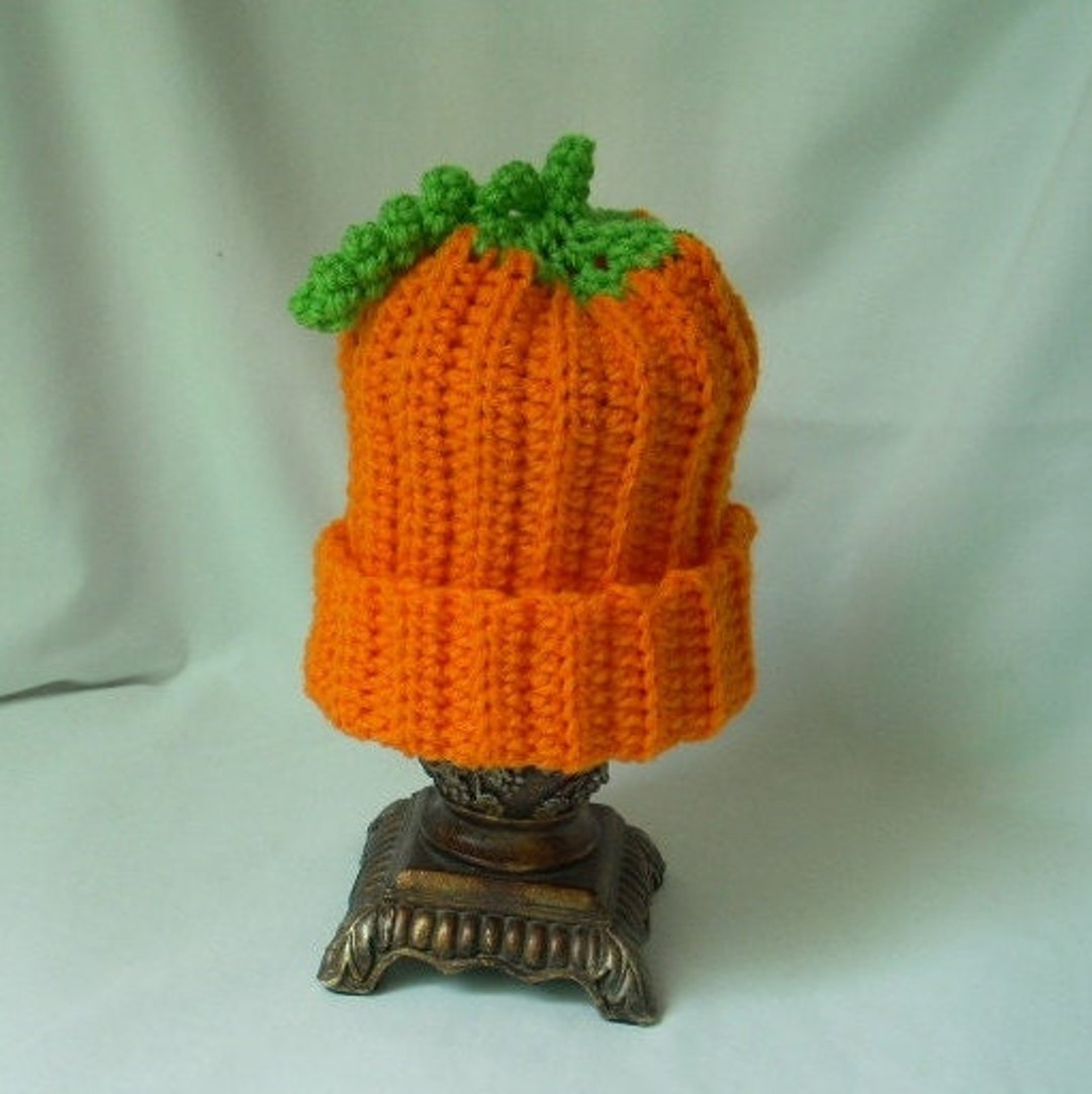 Toddler Pumpkin Hat, Crochet Food Costume Hat, Thanksgiving Day Knit ...