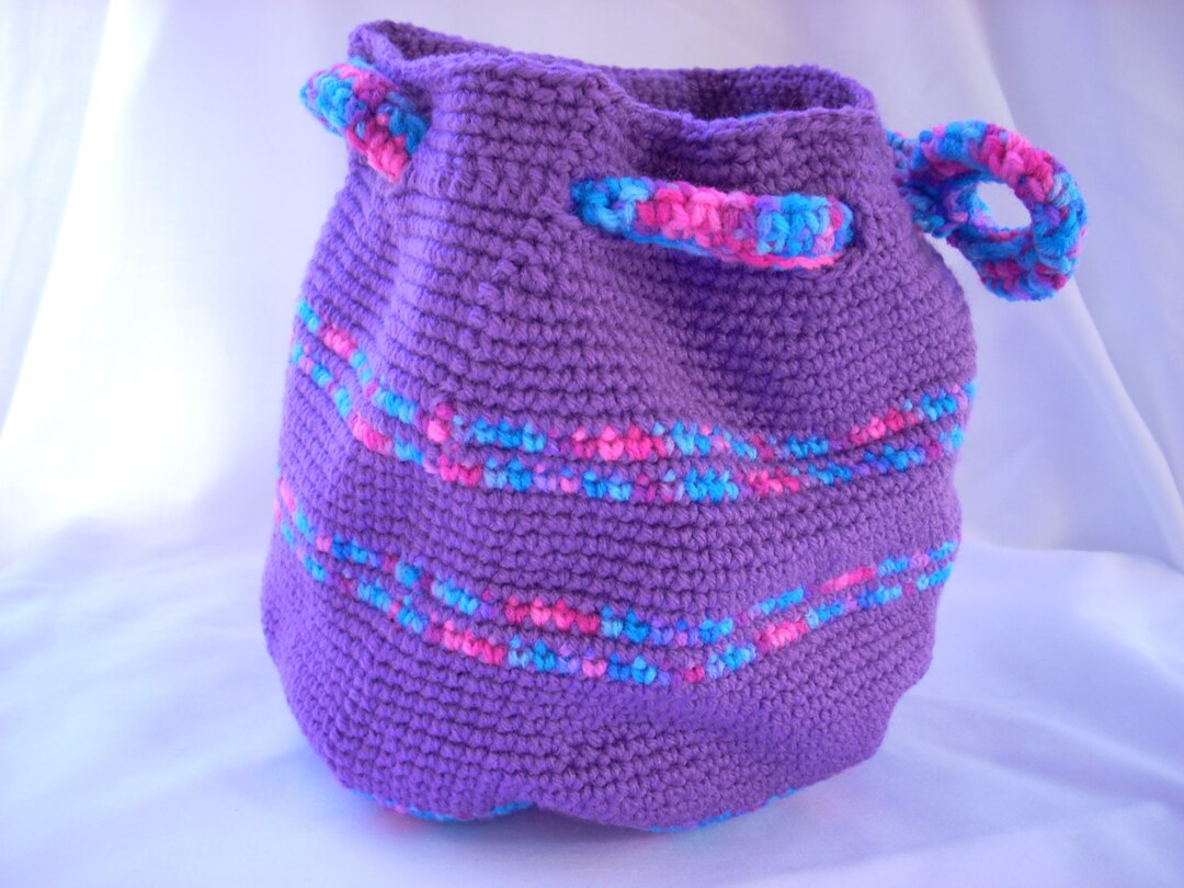 Striped Drawstring Bag 11 Girl's Crochet Purse - Etsy