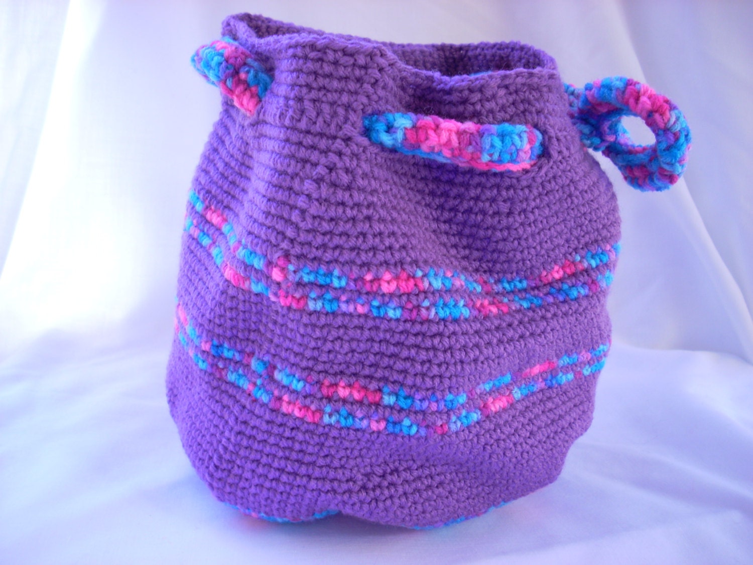 Striped Drawstring Bag 11 Girl's Crochet Purse - Etsy