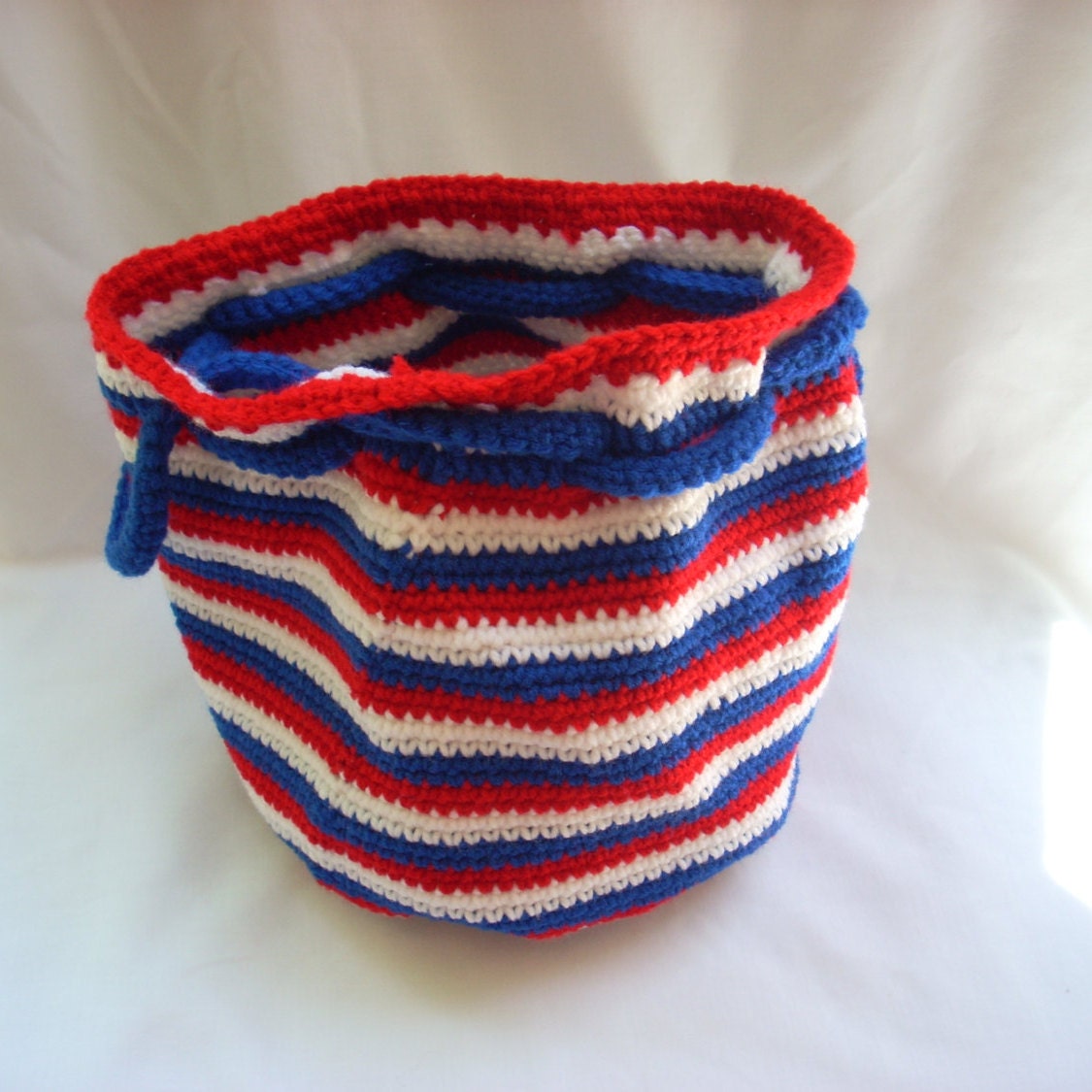 Patriotic USA Crochet Drawstring Bag Matching Fashion | Etsy