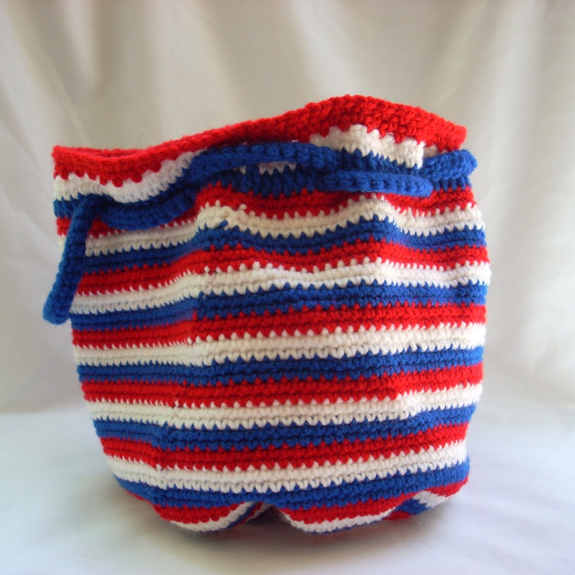 Patriotic USA Crochet Drawstring Bag Matching Fashion | Etsy