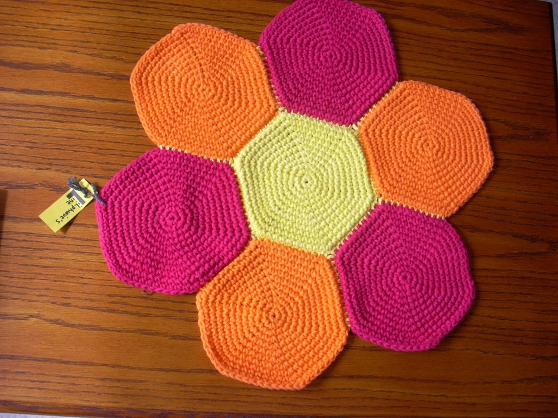 Spring Decor 17 Flower Place Mat Crocheted Flower - Etsy