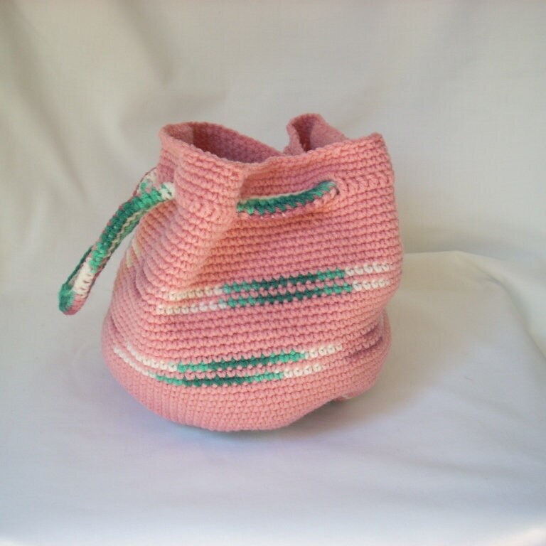 Striped Drawstring Bag 11 Girl's Crochet Purse - Etsy