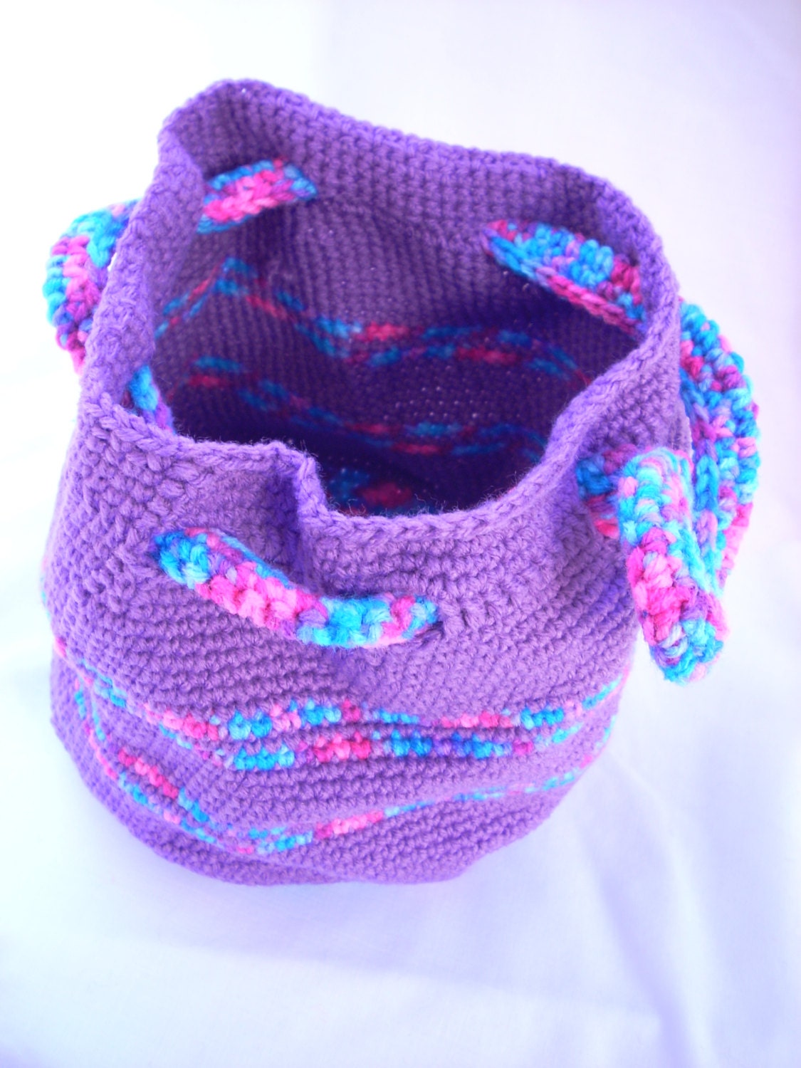 Striped Drawstring Bag 11 Girl's Crochet Purse - Etsy