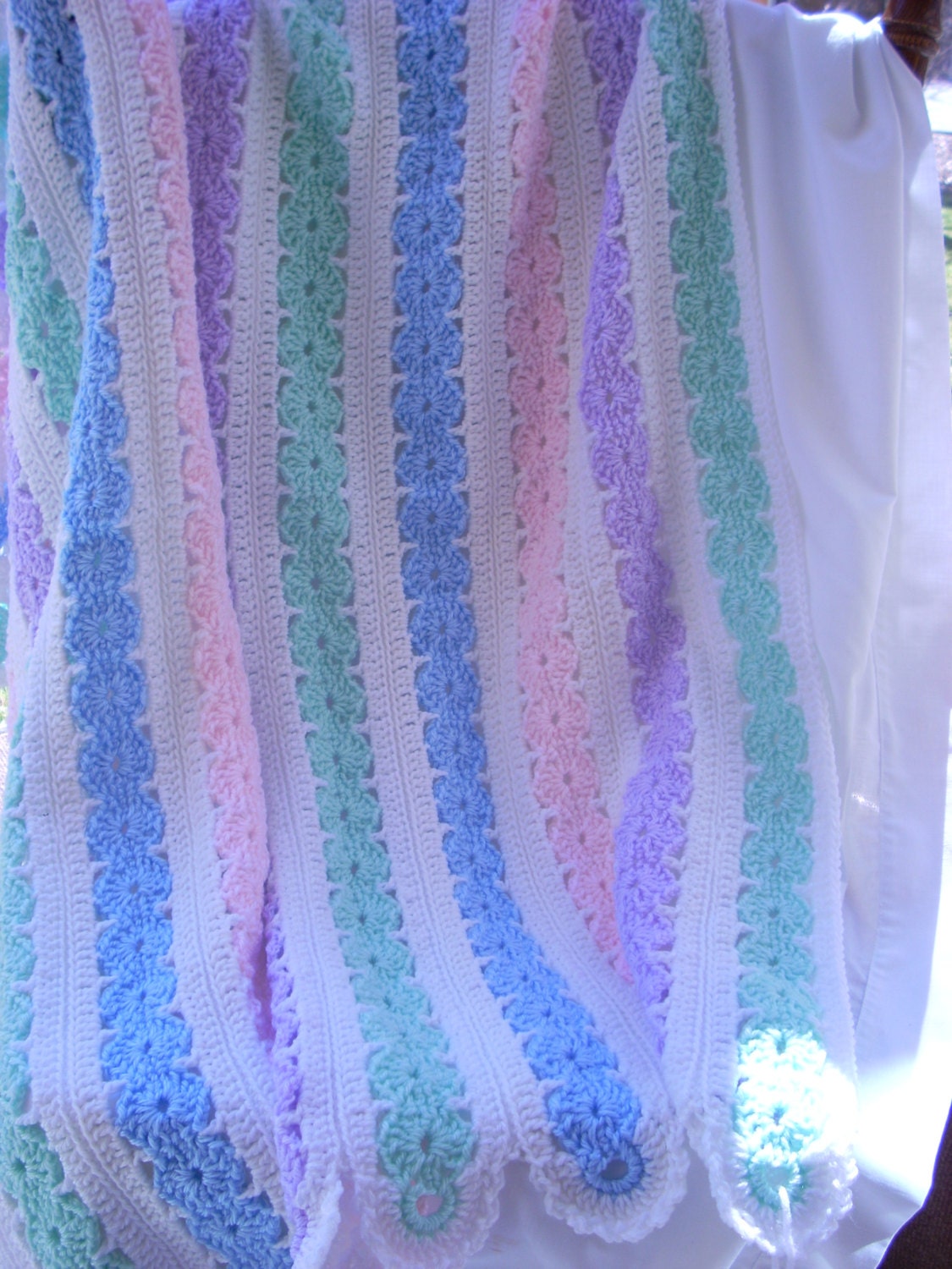 Spring Easter Crochet Baby Blanket, Multicolored Pastel Soft Afghan - Etsy