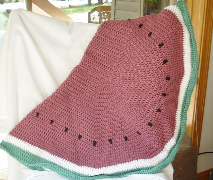 Watermelon Crochet Blanket Fruit Food Throw Watermelon Decor - Etsy