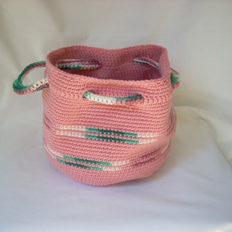 Striped Drawstring Bag 11 Girl's Crochet Purse - Etsy