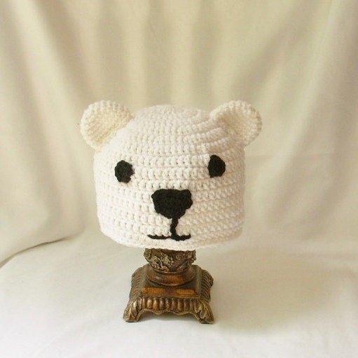Polar Bear Crochet Animal Costume Hat, Arctic Photography Hat, Fun ...