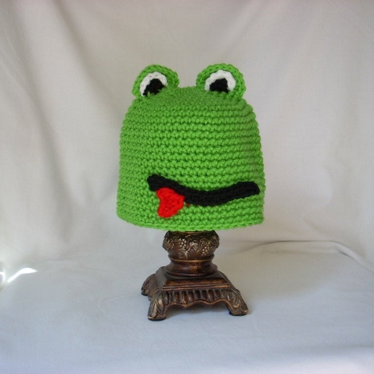 Crochet Frog Pond Animal Costume Hat, Fairy Tale Story Hat, Fun Winter ...
