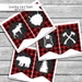 DIY Digital Download Lumberjack Bunting - Every Letter - Buffalo Plaid ...