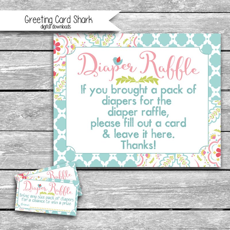 DIY Instant Digital Download Diaper Raffle Tickets and 8x10 ...