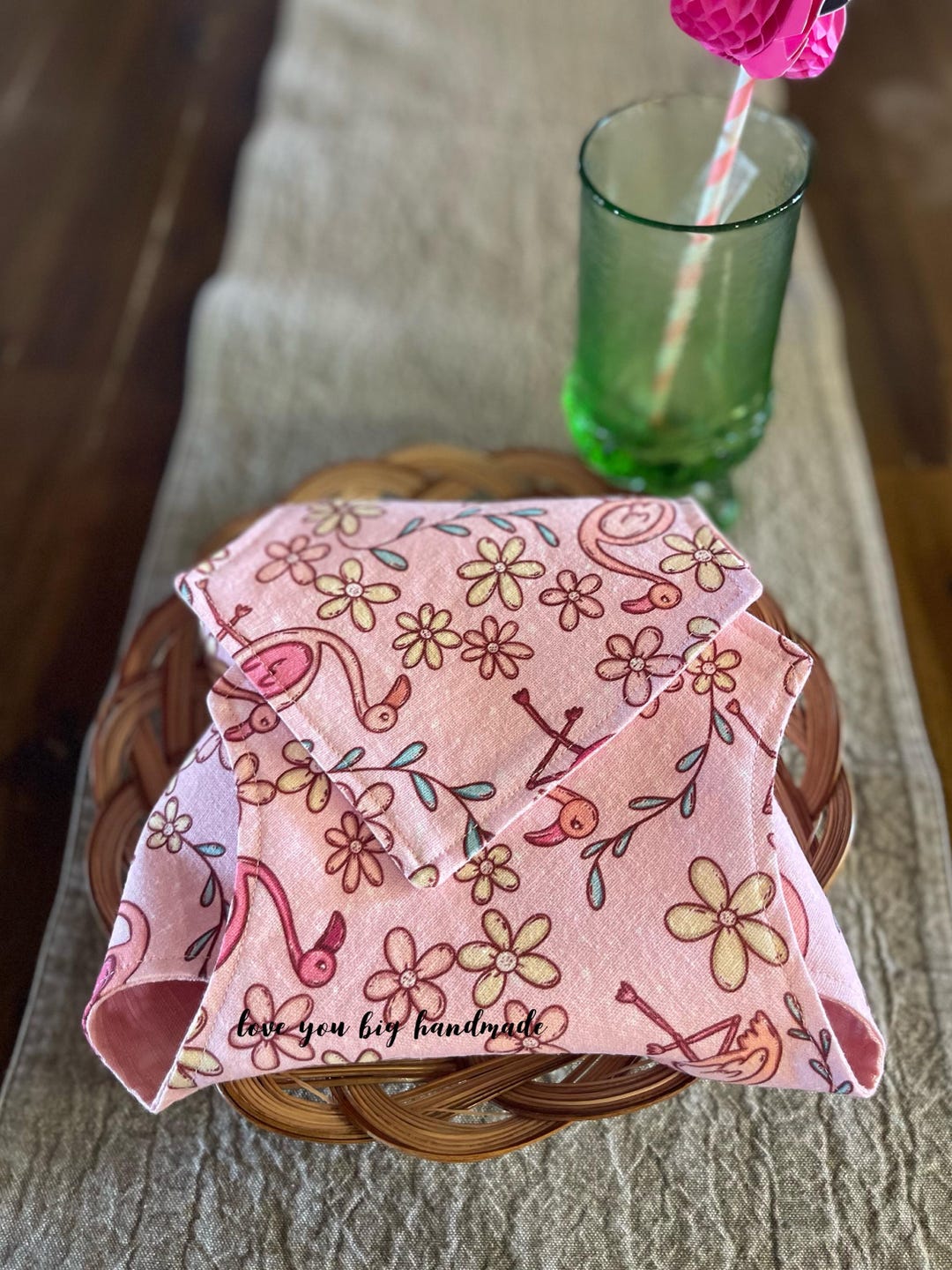 Reversible Linen Bread Basket Liner, Bread Cloth, Bread Cover, Roll ...