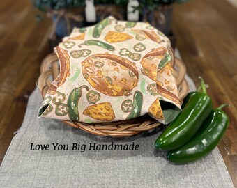 Reversible Linen Bread Basket Liner, Bread Cloth, Bread Cover, Roll ...