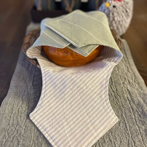 Reversible Linen Bread Basket Liner, Bread Cloth, Bread Cover, Roll ...