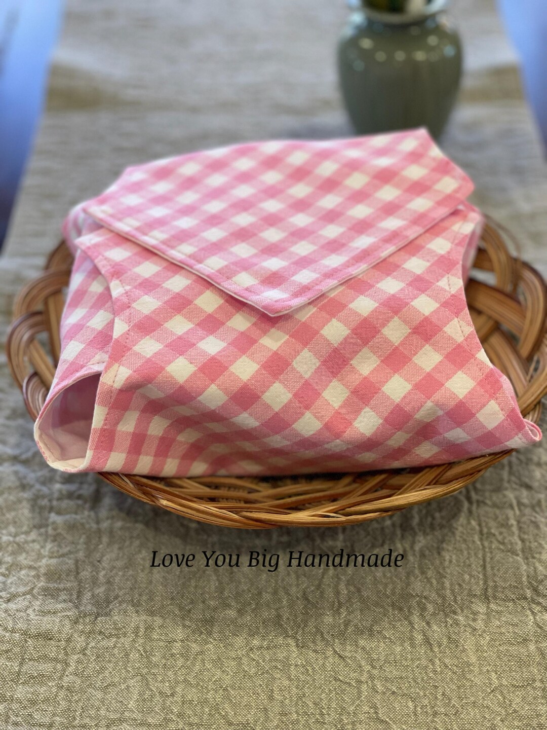 Reversible Linen Bread Basket Liner, Bread Cloth, Bread Cover, Roll ...