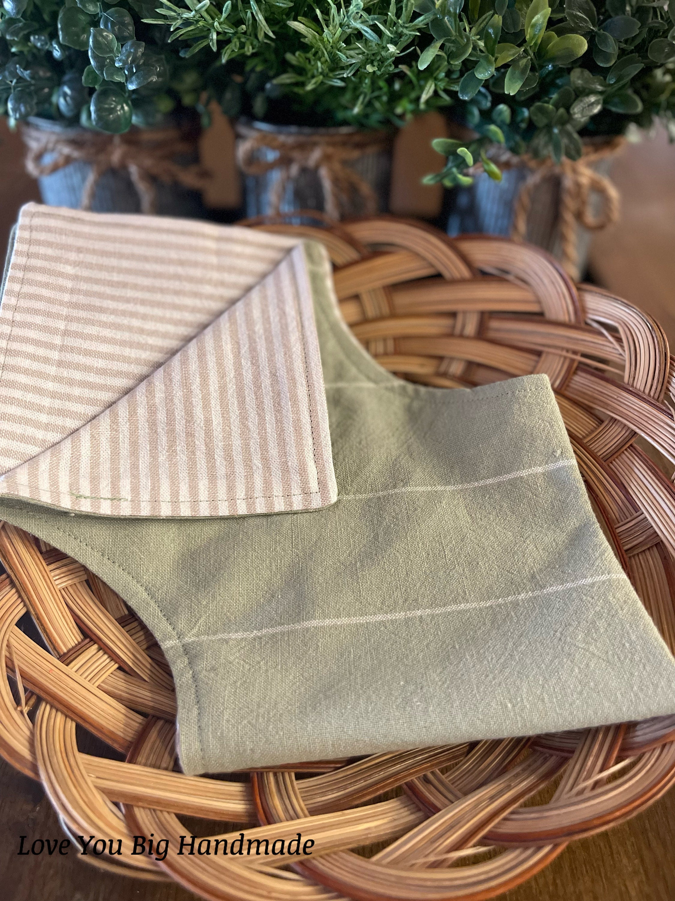 Reversible Linen Bread Basket Liner, Bread Cloth, Bread Cover, Roll ...