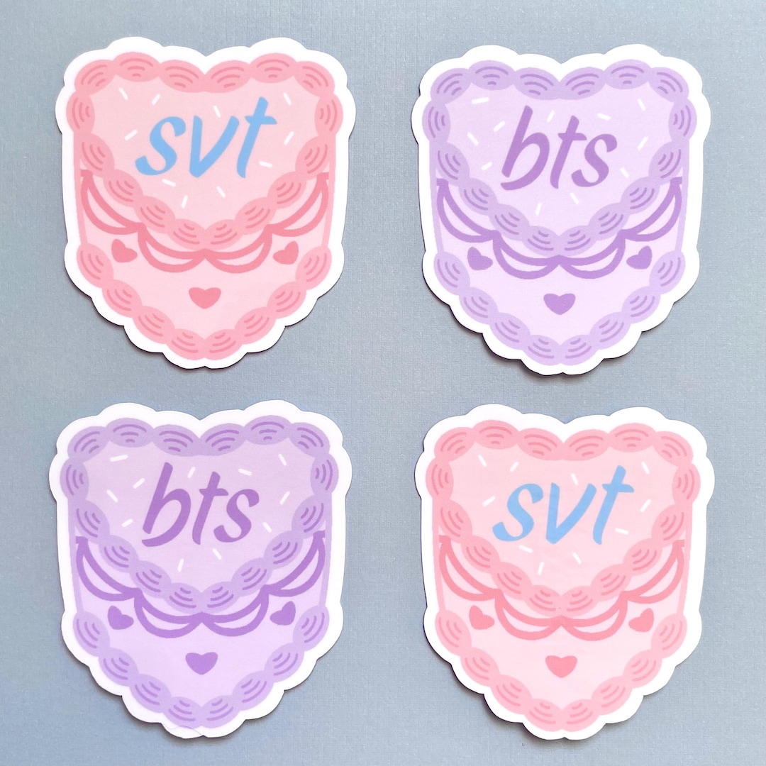 BTS and SVT Kpop Cute Vintage Cake Waterproof Stickers - Etsy