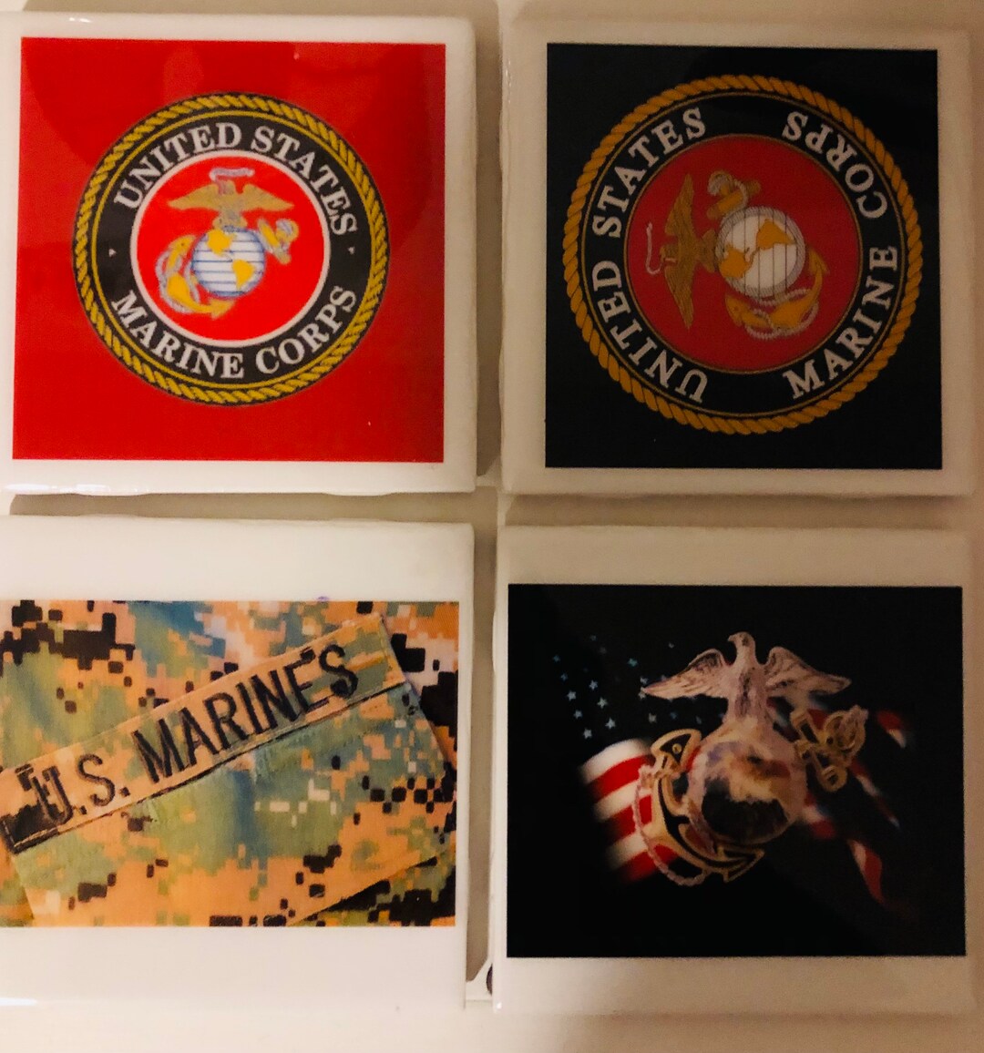 Marine Corp Coaster Set - Etsy