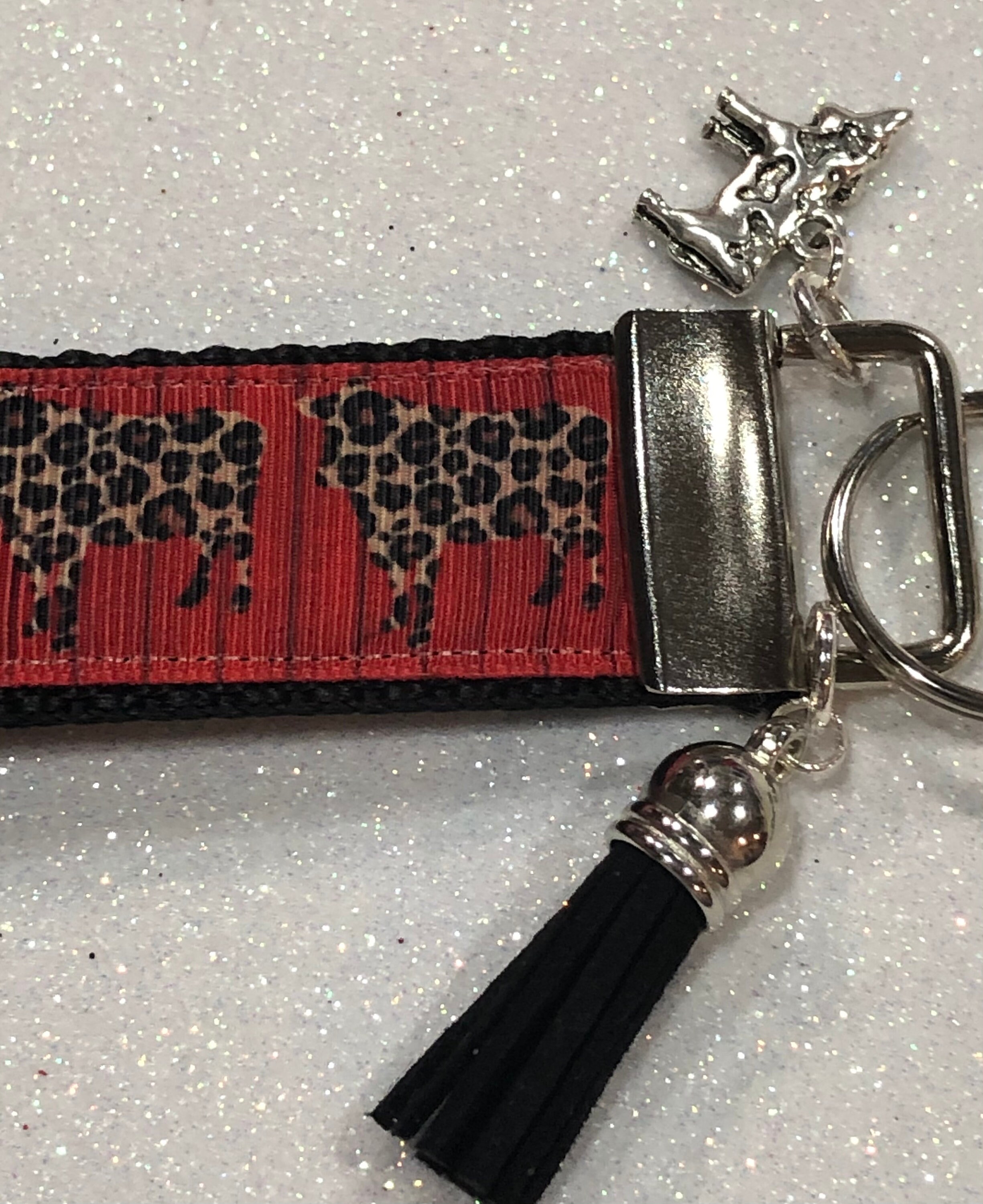 Cow Keychain Free Charms Cow Wristlet Keychain Key FOB - Etsy UK