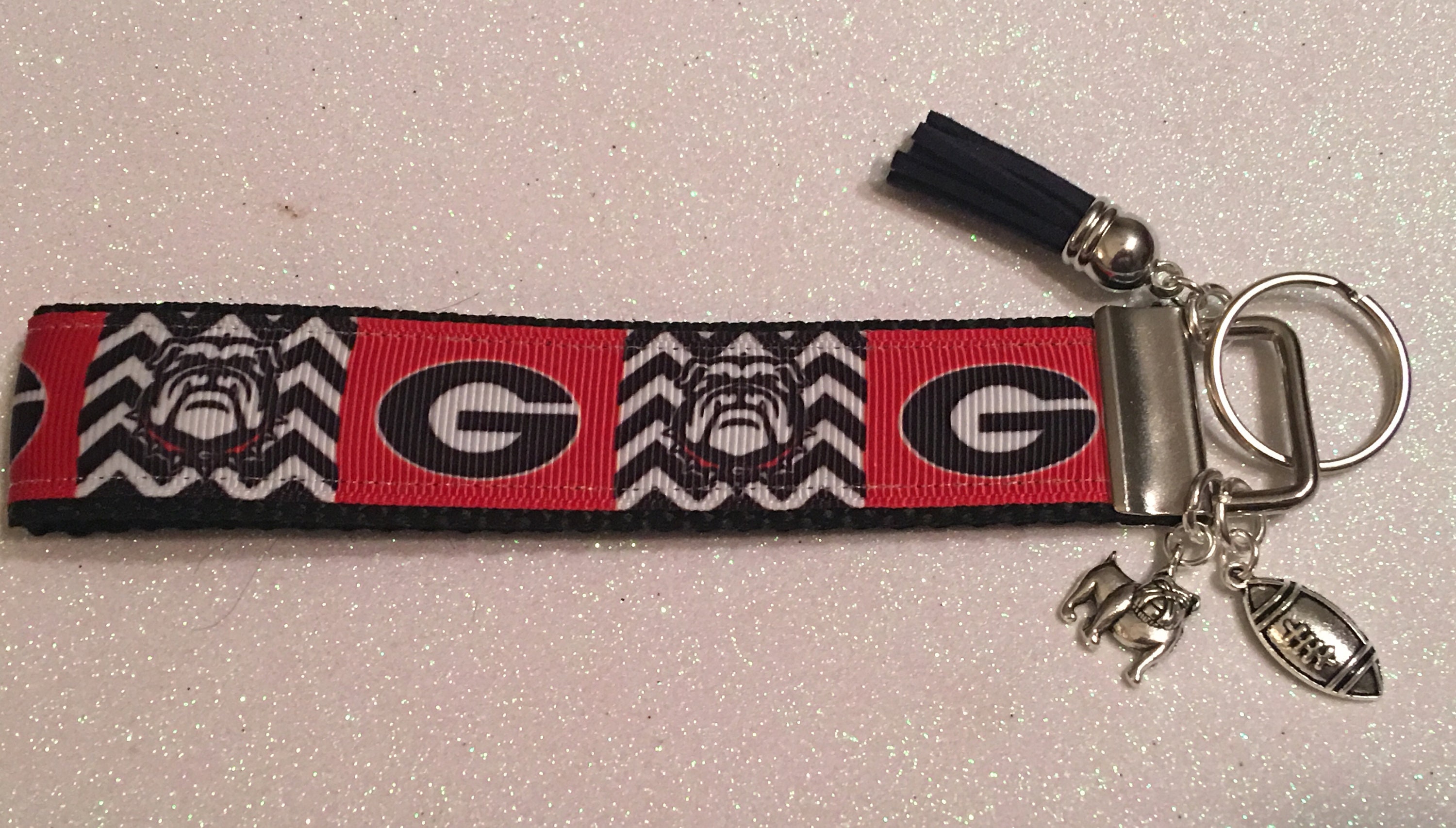 Georgia Bulldog Keychain Free Charms Georgia Bulldogs Key | Etsy